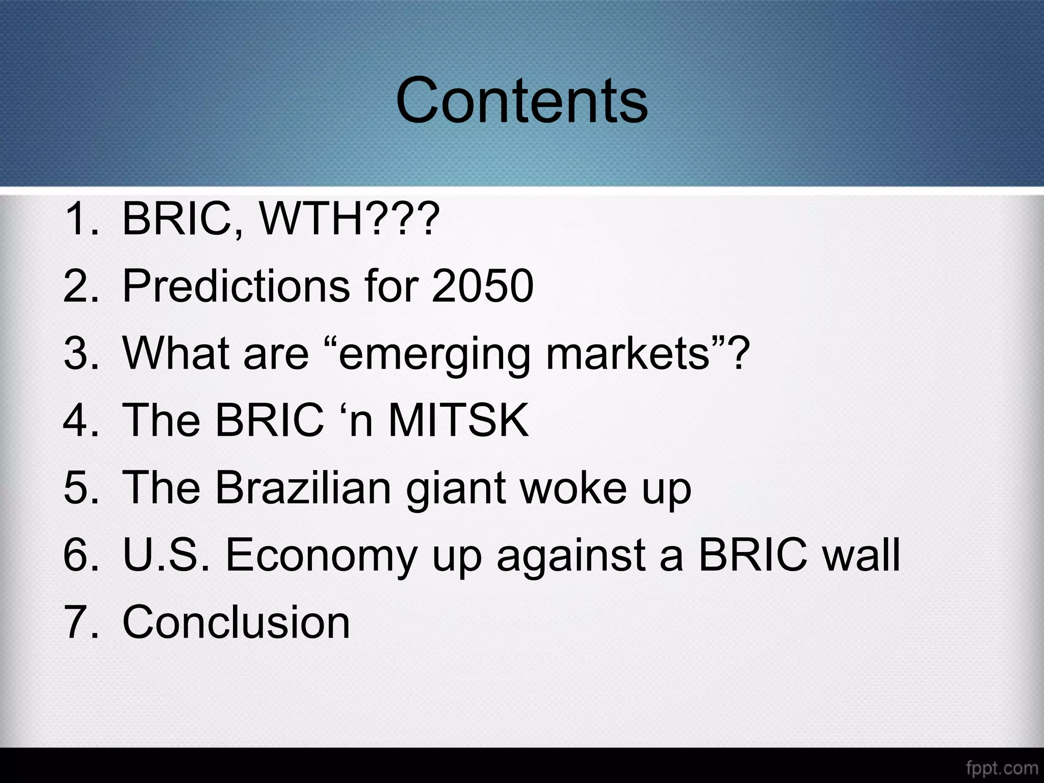 The BRICs are taking control | PPT
