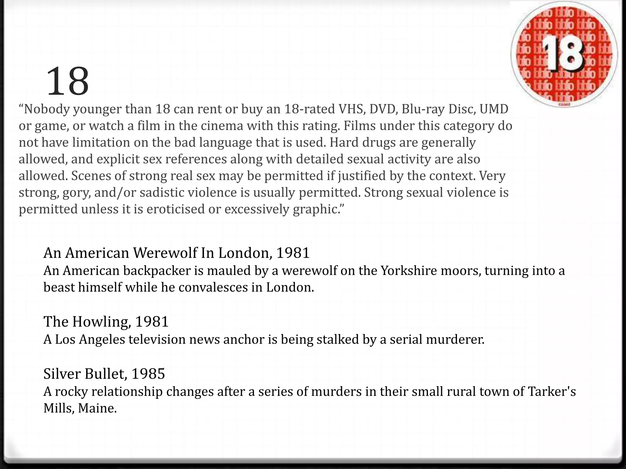 The British Board of Film Classification (BBFC) | PPTX | Movies ...