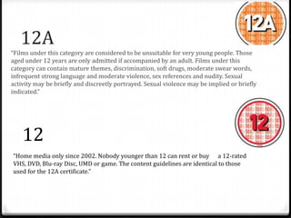 The British Board of Film Classification (BBFC) | PPTX | Movies ...