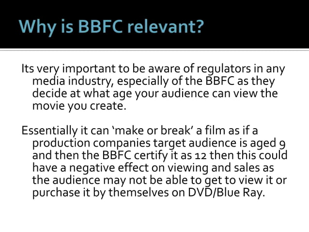 The british bored of film classification (bbfc | PPTX
