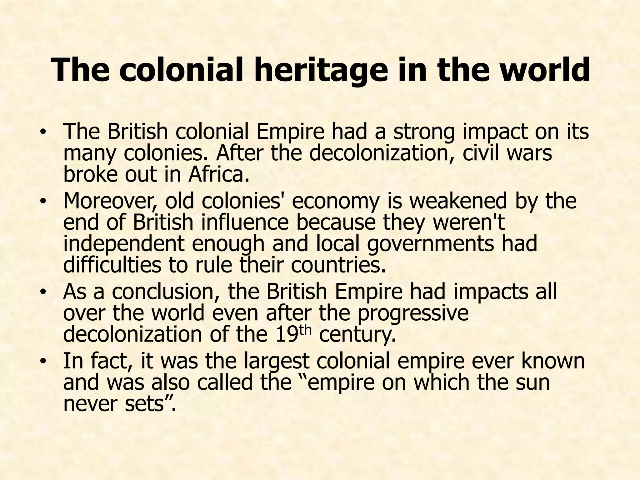 The British colonial Empire | PPTX