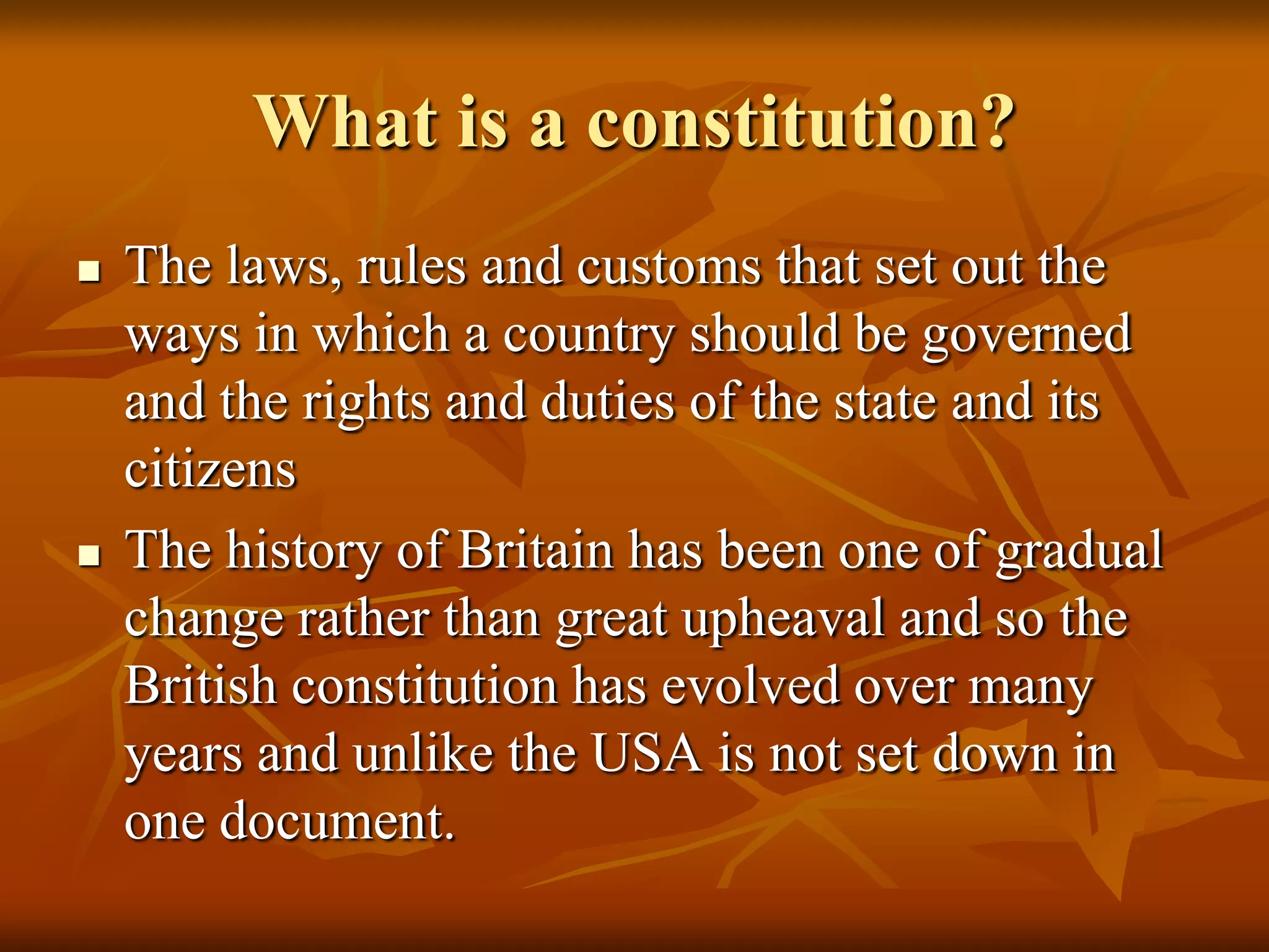 The british constitution | PPTX