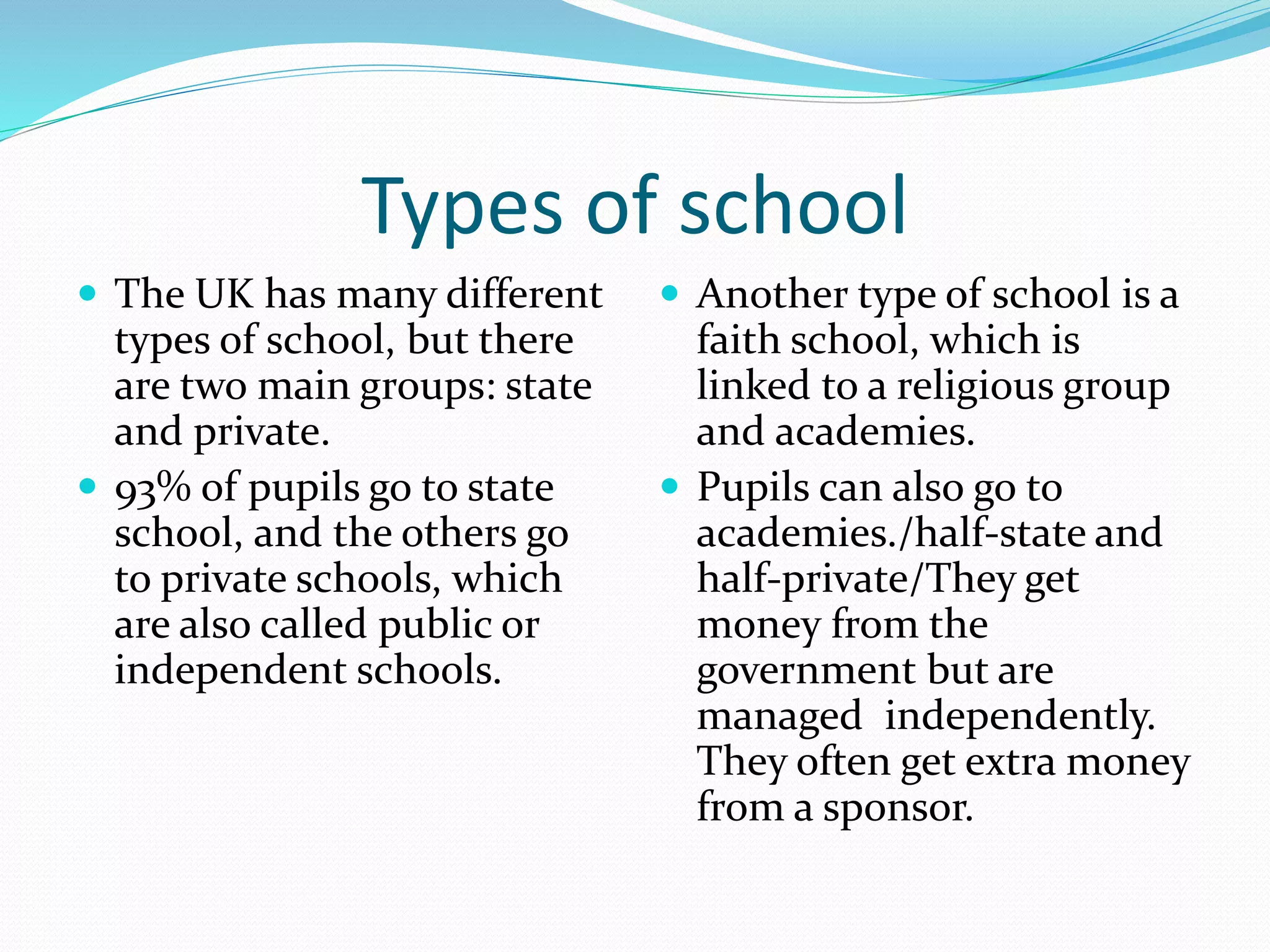 The British education system | PPTX
