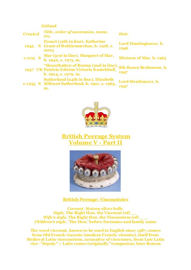 The British Peerage System