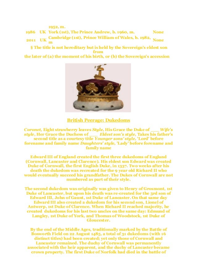 The British Peerage System