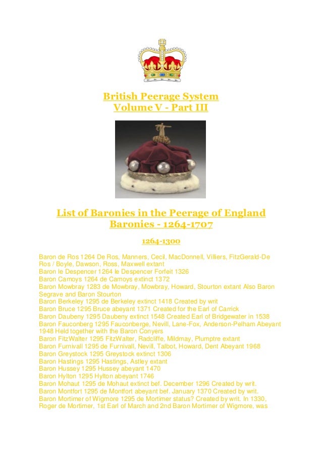 The British Peerage System