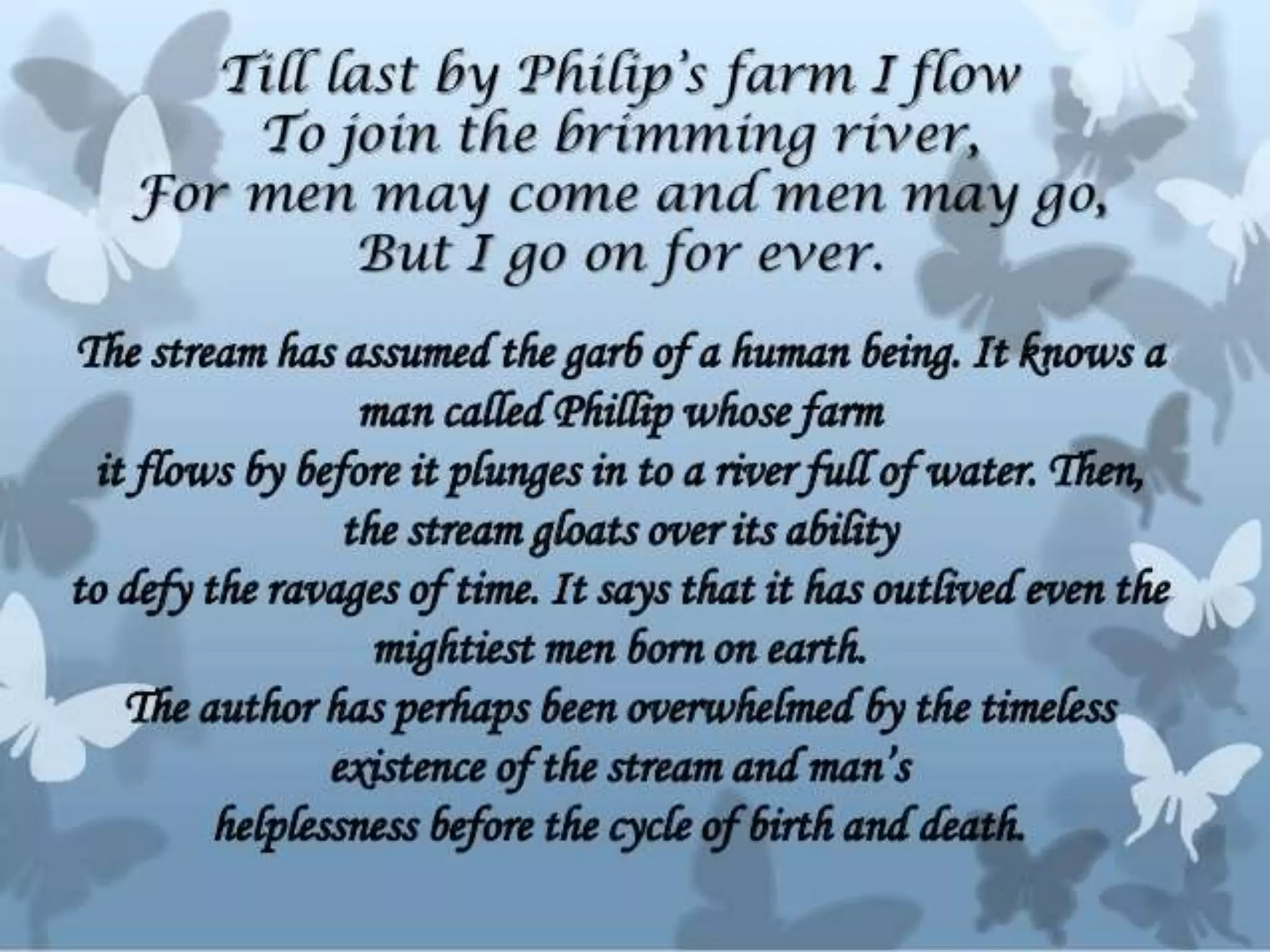 The brook by lord alfred tennyson ppt | PPTX