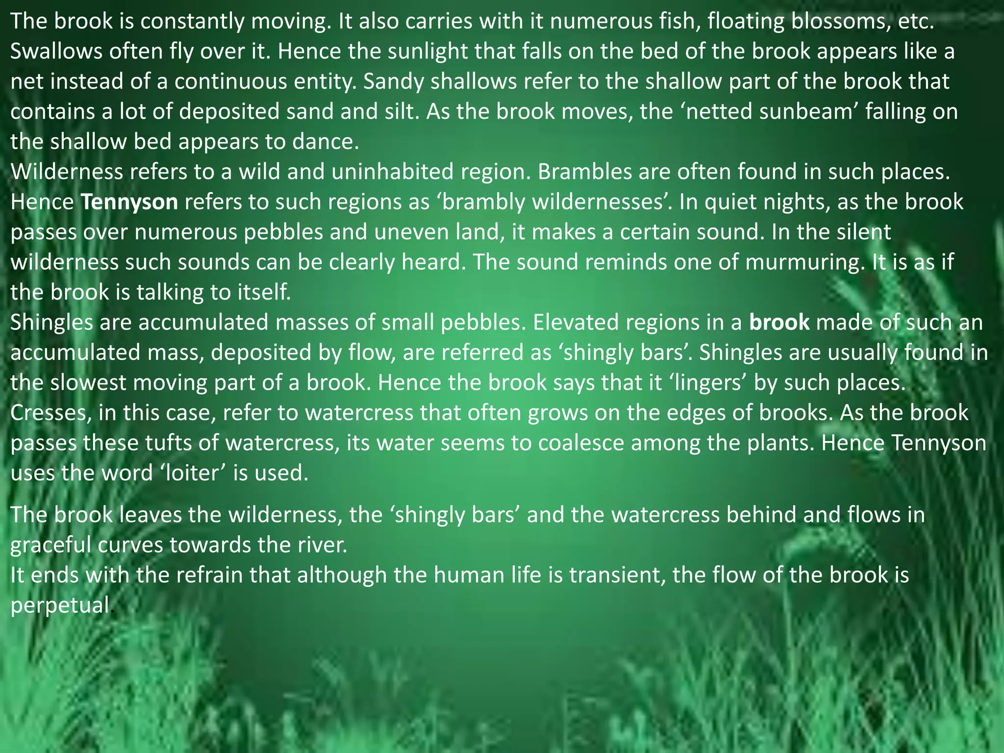 The brook by lord alfred tennyson ppt | PPTX