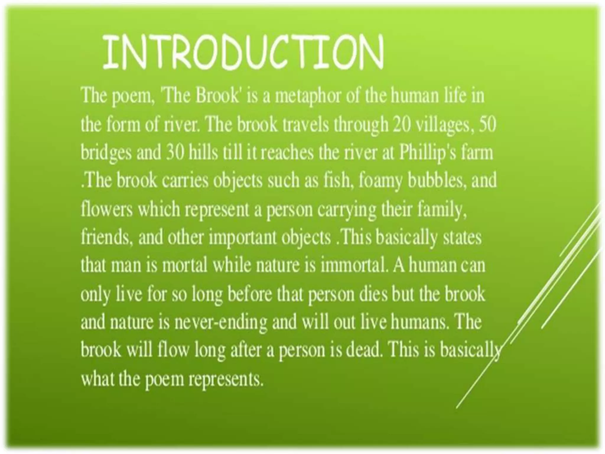 The brook by lord alfred tennyson ppt | PPTX
