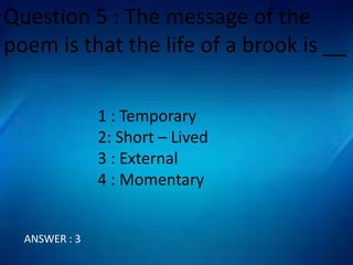 The brook by lord alfred tennyson ppt | PPTX