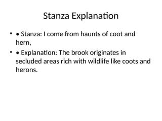 The Brook_ Presentation Alfred Tennyson | PPTX