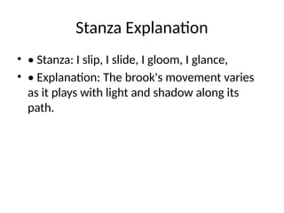 The Brook_ Presentation Alfred Tennyson | PPTX