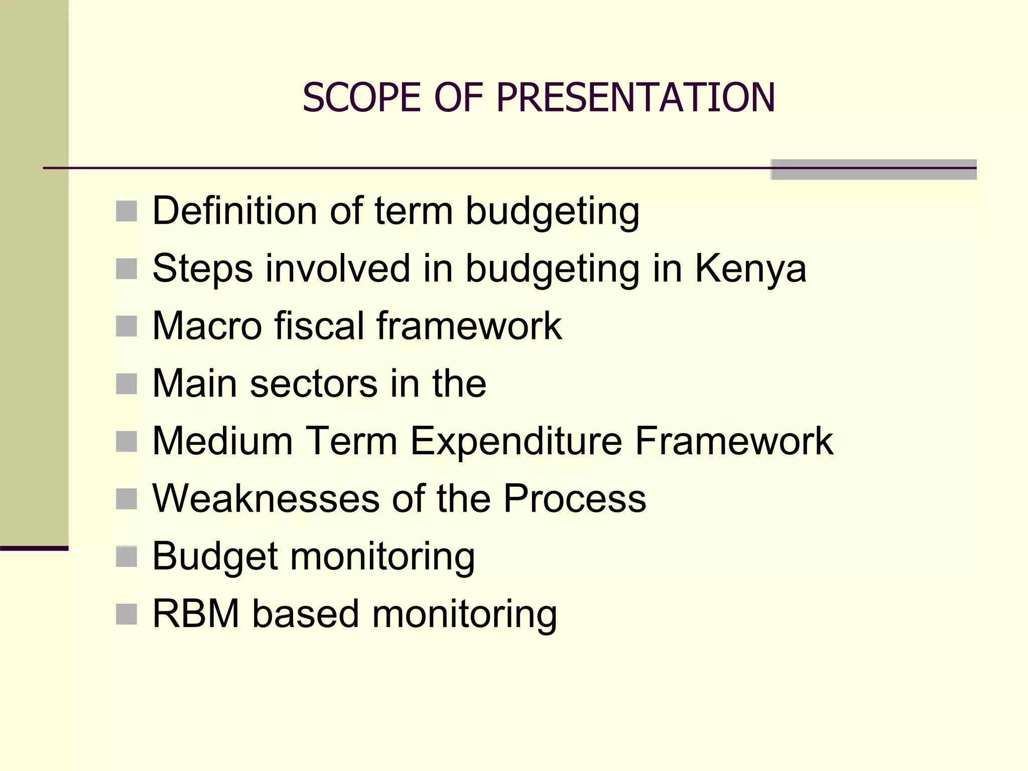 The budget making process and monitoring lecture kmtc | PPT