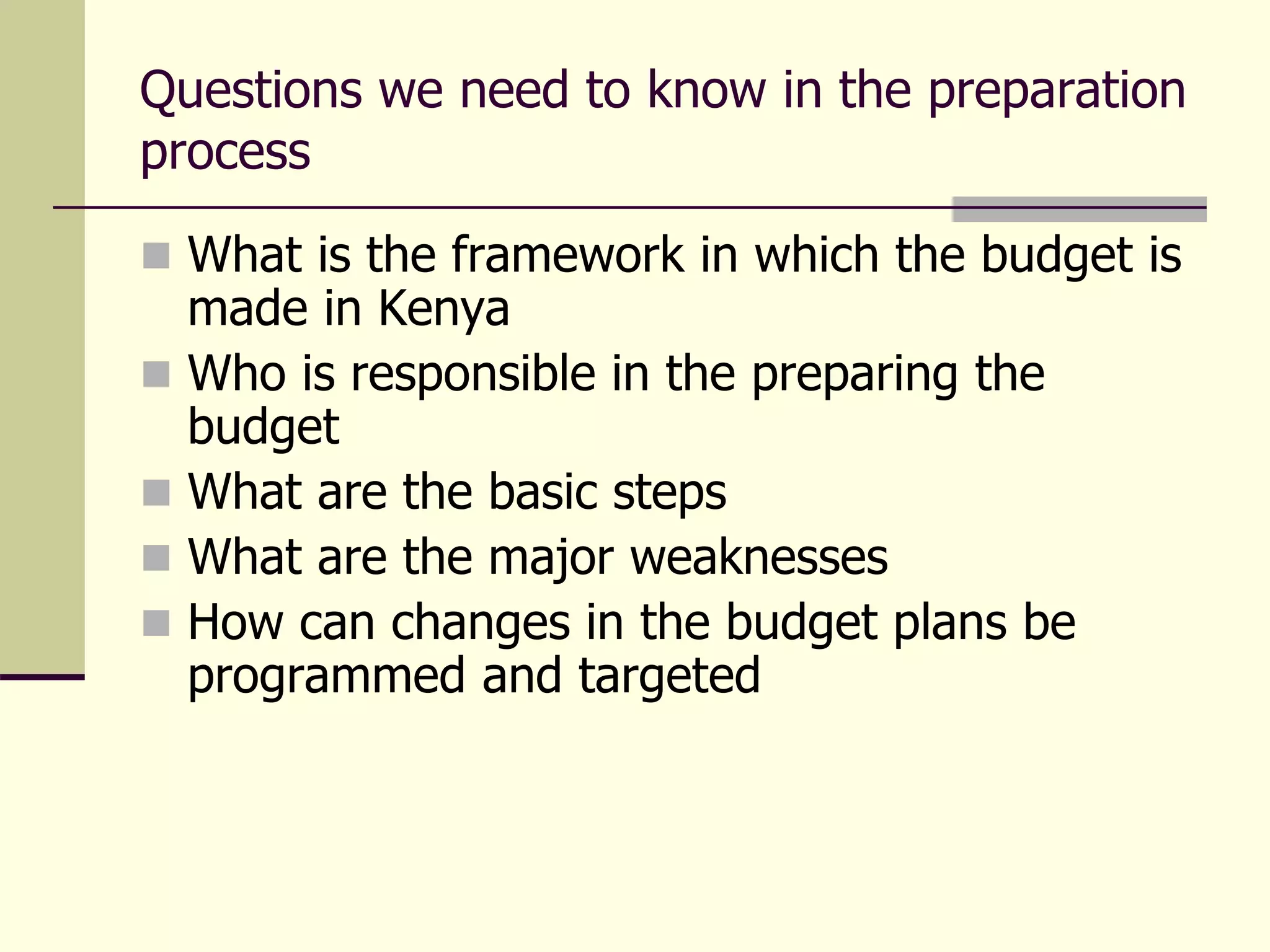 The budget making process and monitoring lecture kmtc | PPT