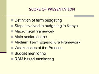 The budget making process and monitoring lecture kmtc | PPT