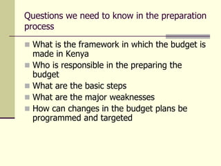 The budget making process and monitoring lecture kmtc | PPT