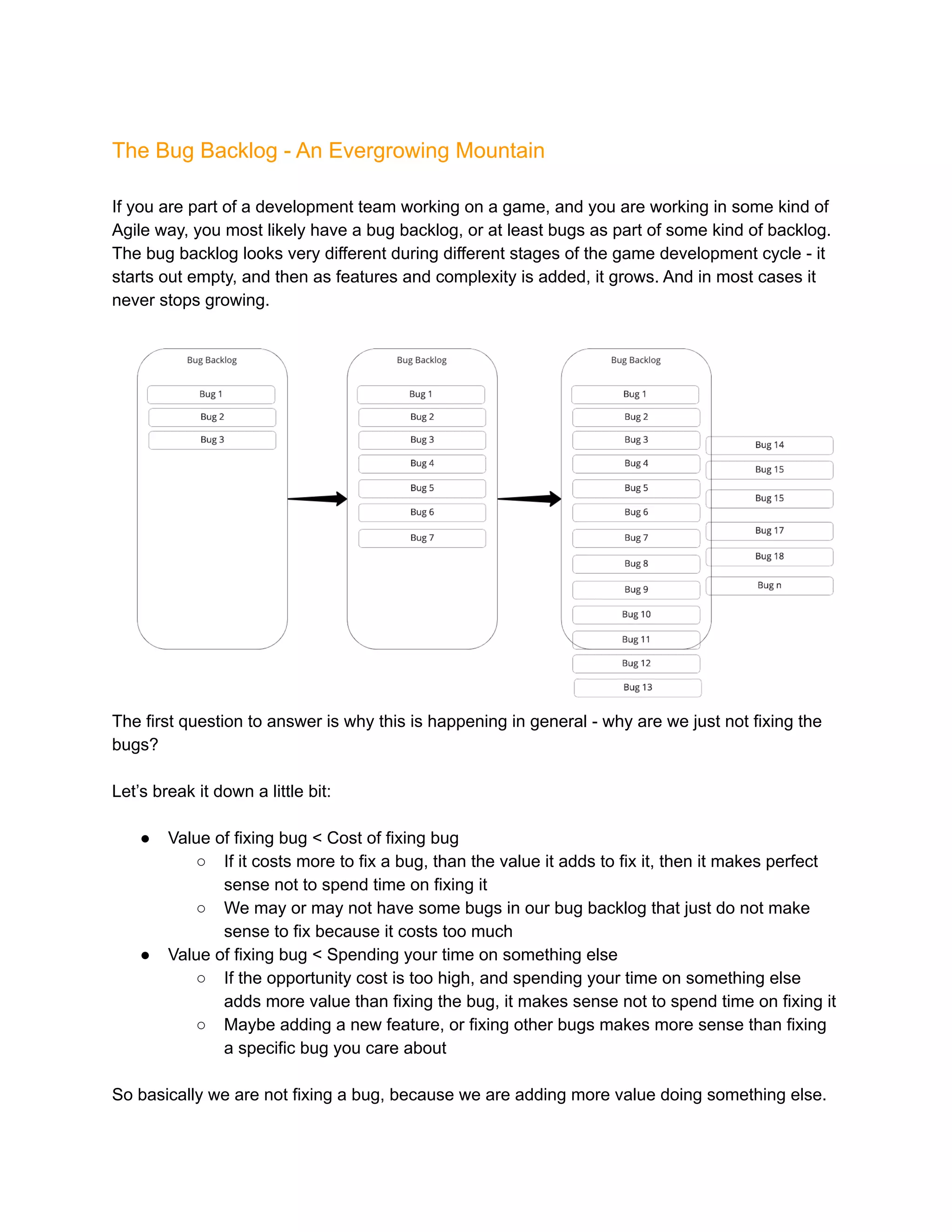 The Bug Backlog - An Evergrowing Mountain | PDF