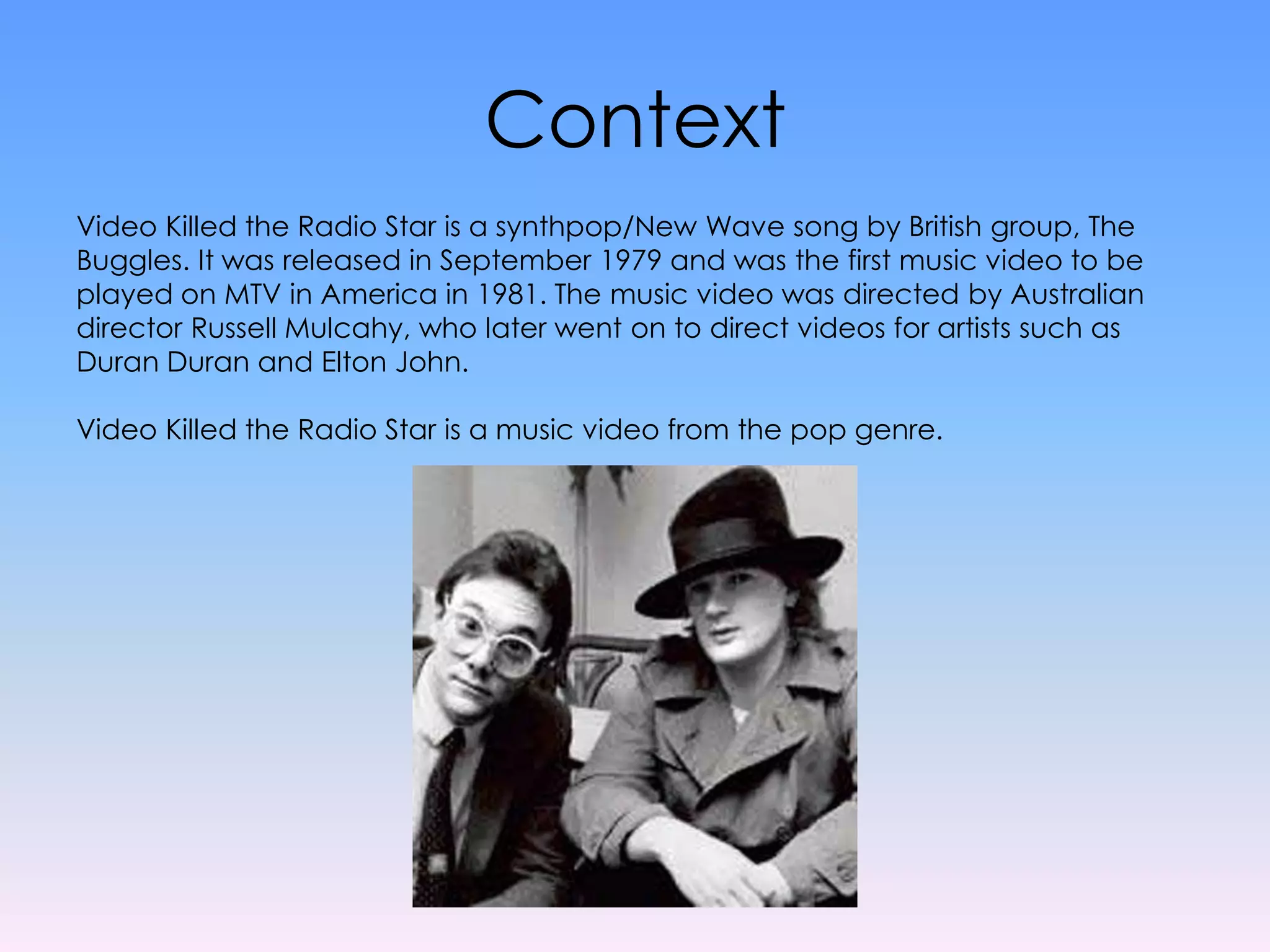 The Buggles - Video Killed the Radio Star | PPTX