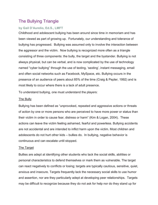 The bullyingtriangle | PDF