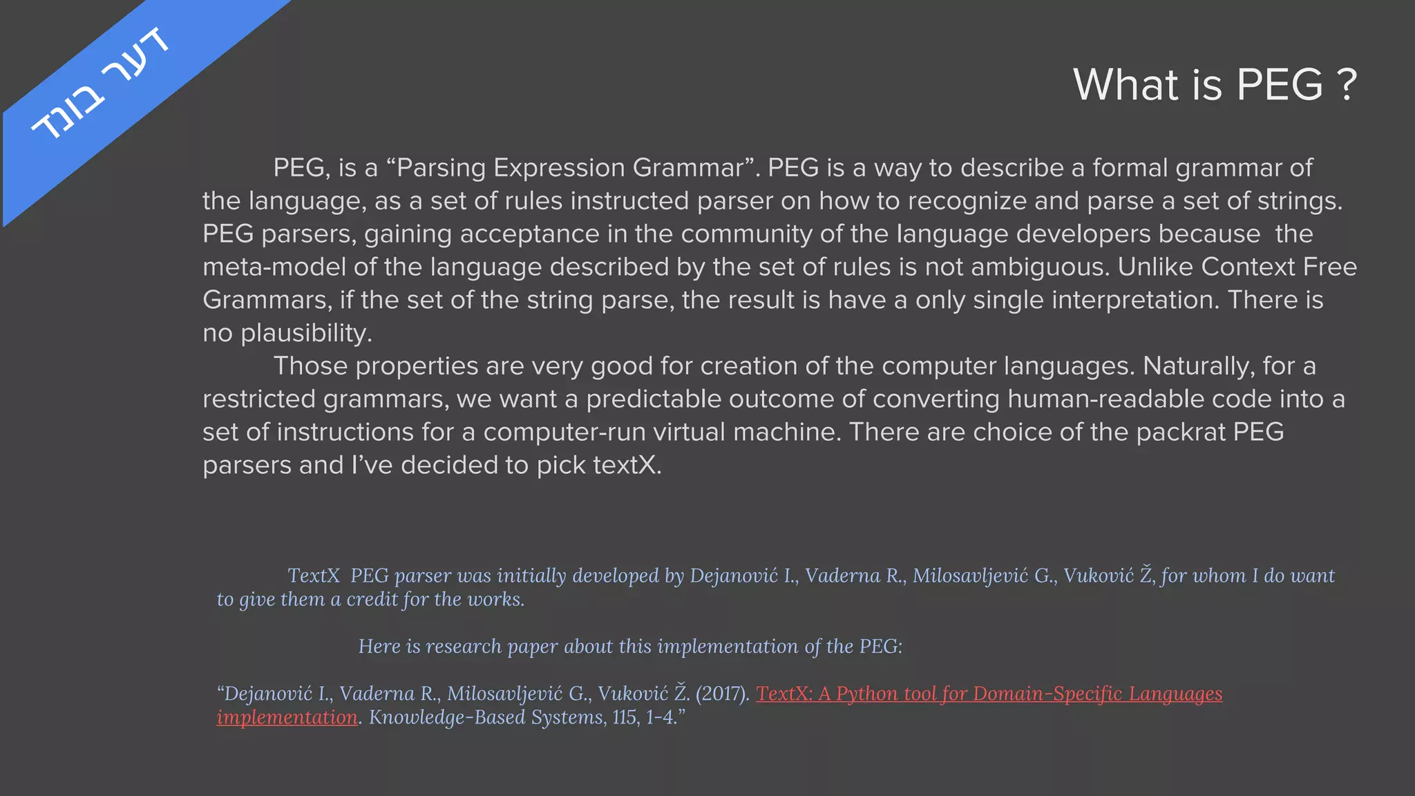 "the Bund" language. A PEG grammar. | PPTX