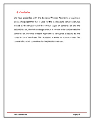 The Burrows-Wheeler Algorithm | PDF