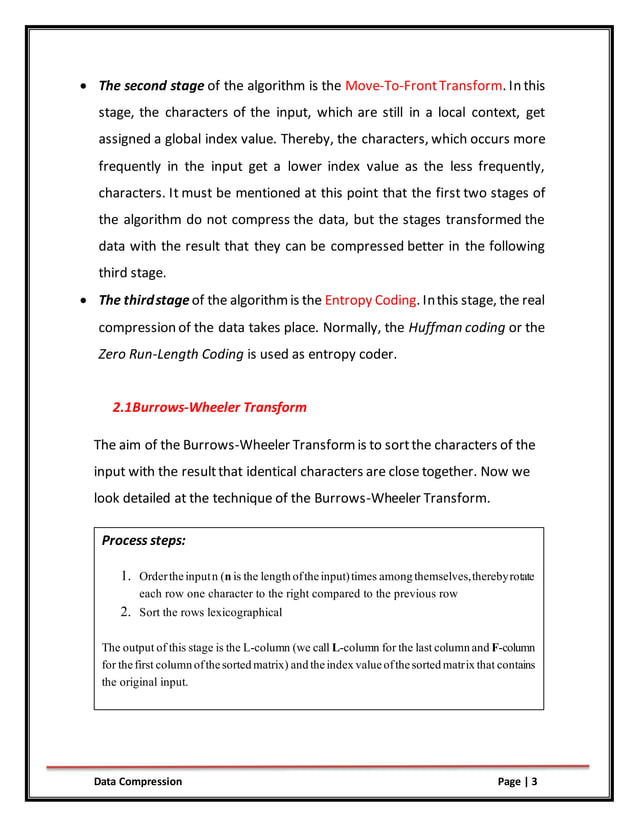 The Burrows-Wheeler Algorithm | PDF
