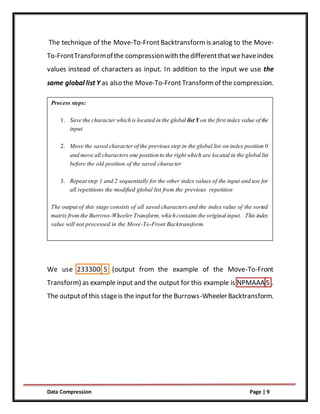 The Burrows-Wheeler Algorithm | PDF