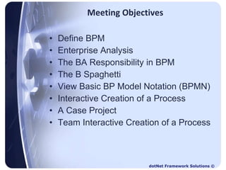 The business analyst and bpm | PPT
