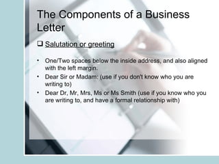 The business and informal letter - copy | PPT
