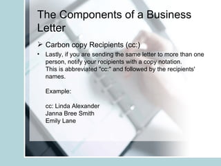 The business and informal letter - copy | PPT