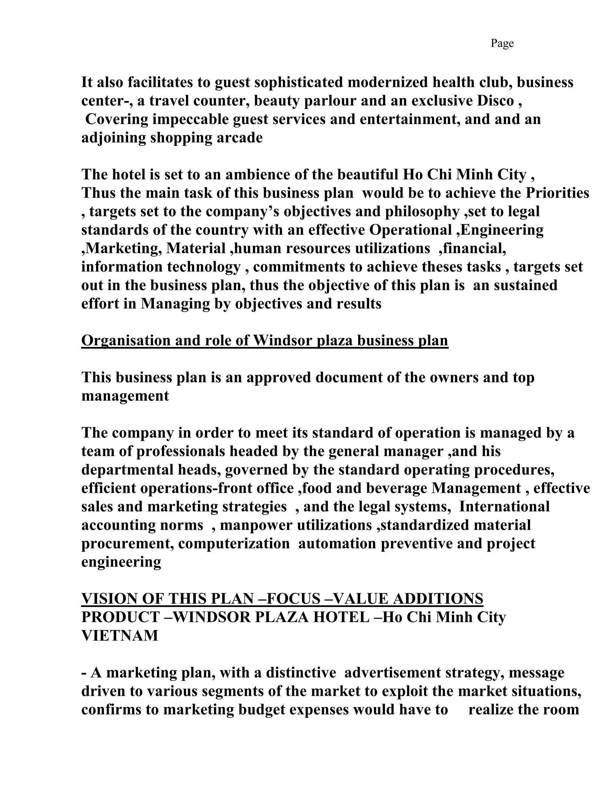 The business and marketing plan document | PDF | Hotels and Motels | Travel Type