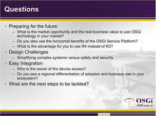 The Business Case for OSGi Technology & Unveiling Release 4 - Susan ...