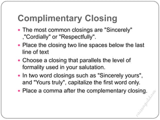 The business letter | PPTX | Email | Internet