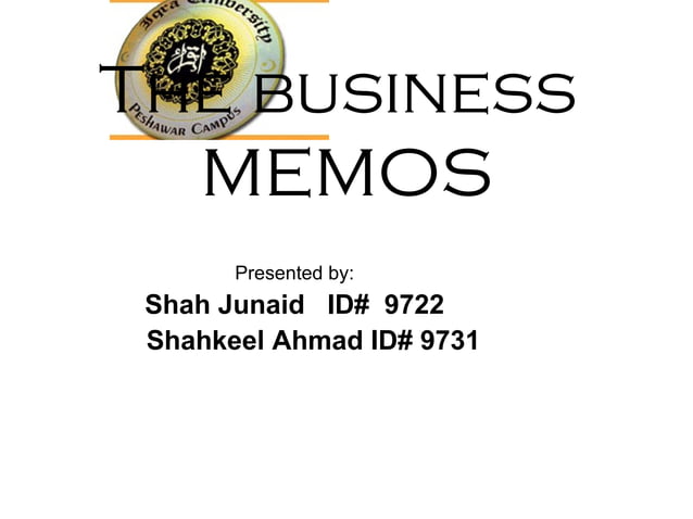 The business memos | PPT