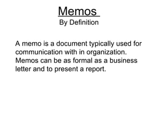 The business memos | PPT