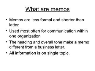 The business memos | PPT