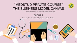 BUSINESS MODEL CANVAS FOR MEDICAL COURSE | PPT