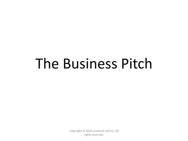 The Business Pitch | PPTX | Business Accounting & Finance | Business