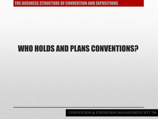 The business structure of convention and expositions | PDF