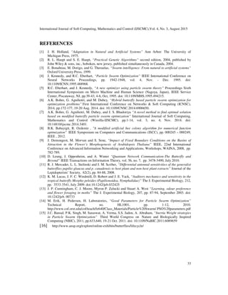 The butterfly particle swarm optimization technique and its variables | PDF