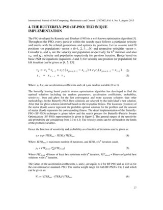 The butterfly particle swarm optimization technique and its variables | PDF
