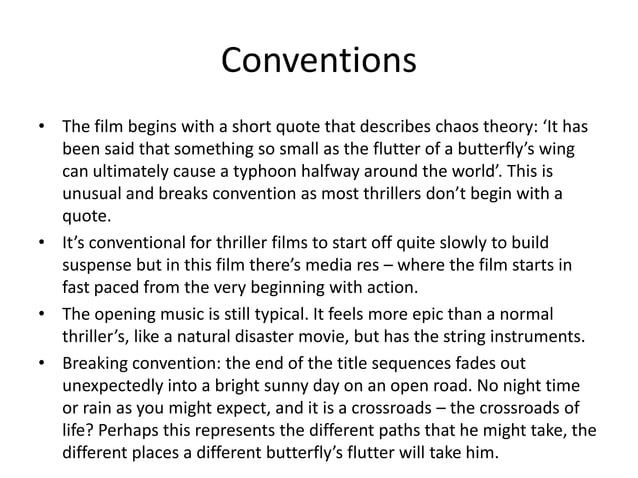 The butterfly effect opening analysis | PPT