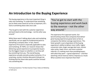 The Buying Experience: The Most Important Thing in Sales and Marketing ...