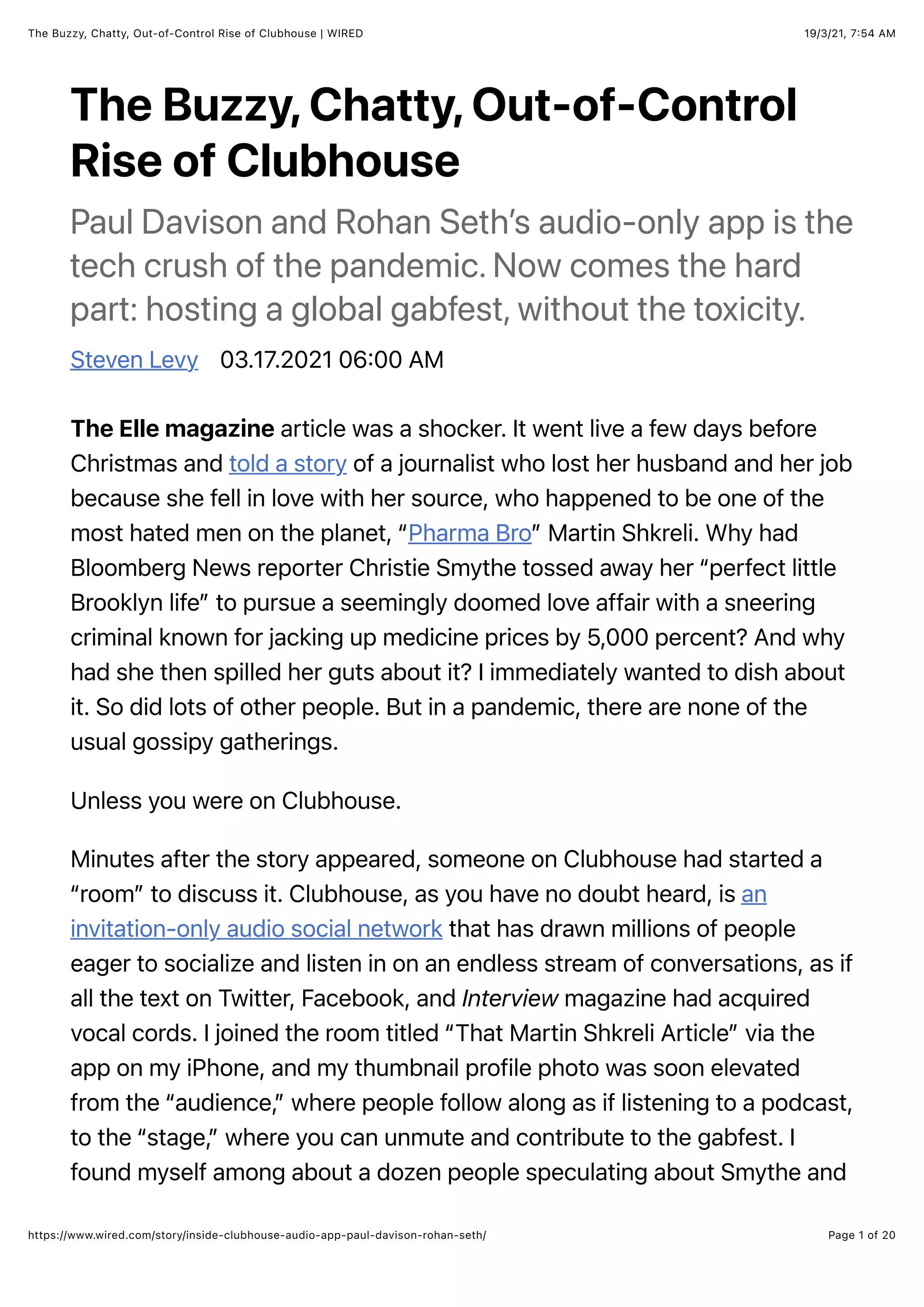 The buzzy, chatty, out of-control rise of clubhouse | PDF | Free Download