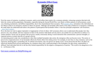 The Bystander Effect Essay | PDF | Bereavement | Family and Relationships