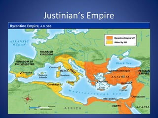Byzantine Empire Map Justinian