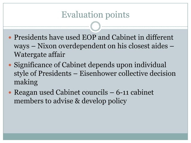 The cabinet and exop | PPT