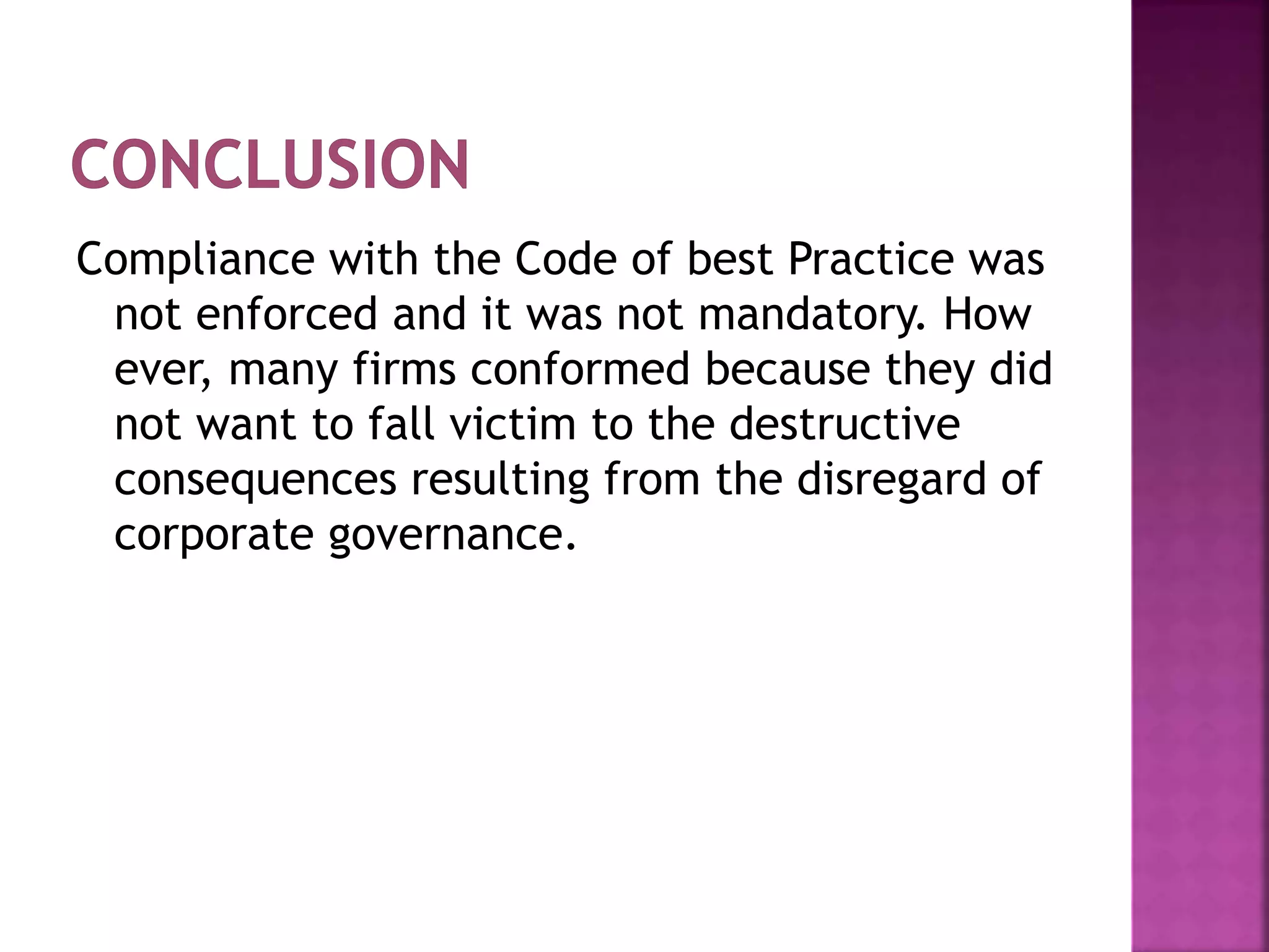 The cadbury committee report on corporate governance | PPTX