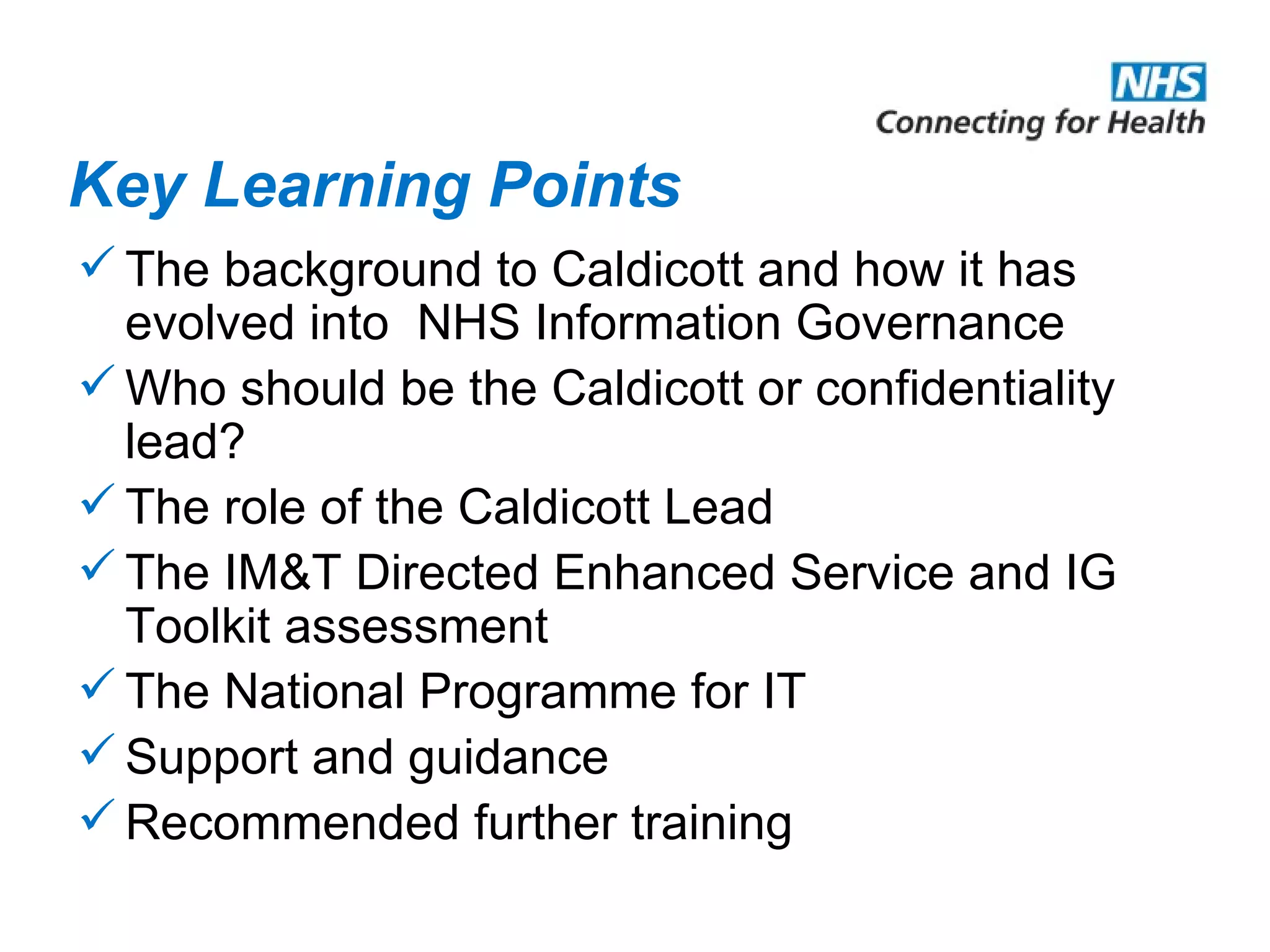 The caldicott role in general practice vo presentation | PPT