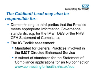 The caldicott role in general practice vo presentation | PPT